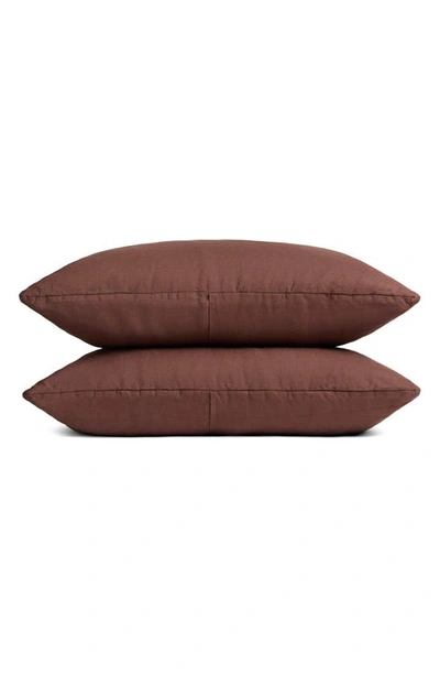 Parachute Set Of 2 Everyday Linen Shams In Raisin | ModeSens