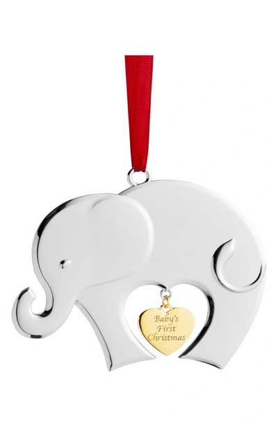 Nambe Baby's First Christmas 2022 Elephant Ornament In Two Tone | ModeSens