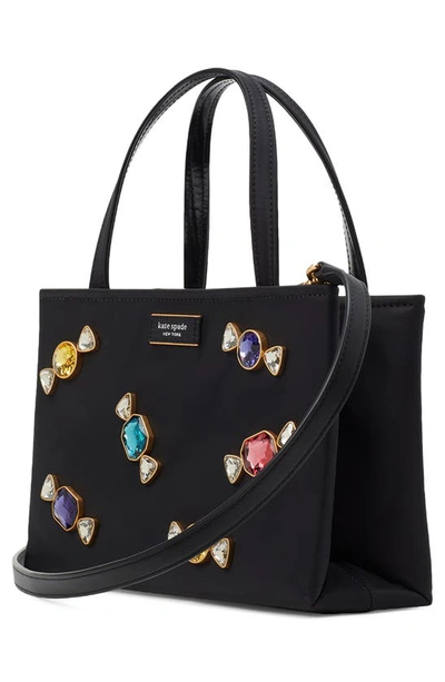 Kate Spade Sam Icon Small Candy Gem-embellished Tote Bag In Black Multi ...