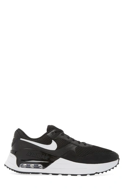 Nike Air Max System Sneakers In Triple Black In Black/white/wolf Grey ...