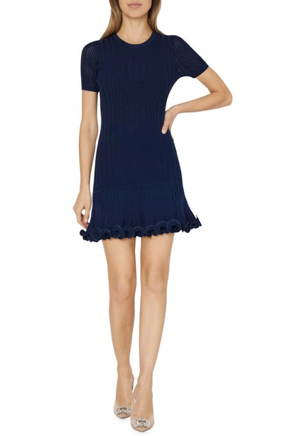Milly Short Sleeve Fit And Flare Dress In Navy | ModeSens