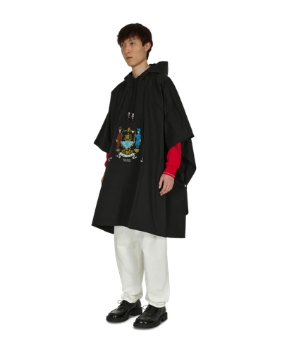 Bode Truro Crest Poncho In Black | ModeSens