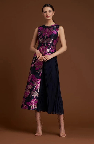 Kay Unger Women's Georgina Floral Midi-dress In Black | ModeSens