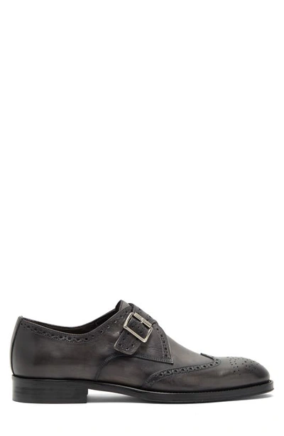 Bruno Magli Men's Casella Perforated Leather Monk Shoes In Grey | ModeSens