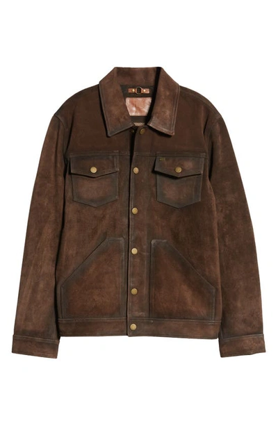 Frye Suede Long Sleeve Shacket In Dark Brown | ModeSens