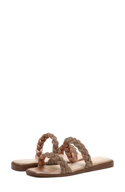 Sam Edelman Inette Rhinestone Braided Slide Sandals In Rose Gold | ModeSens