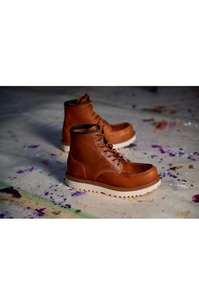 Ecco Staker Moc Toe Boot In Cognac | ModeSens