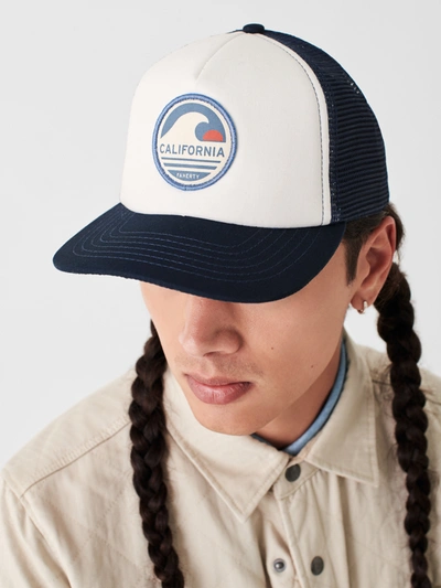 Faherty California Foamy Trucker Hat In White/navy | ModeSens
