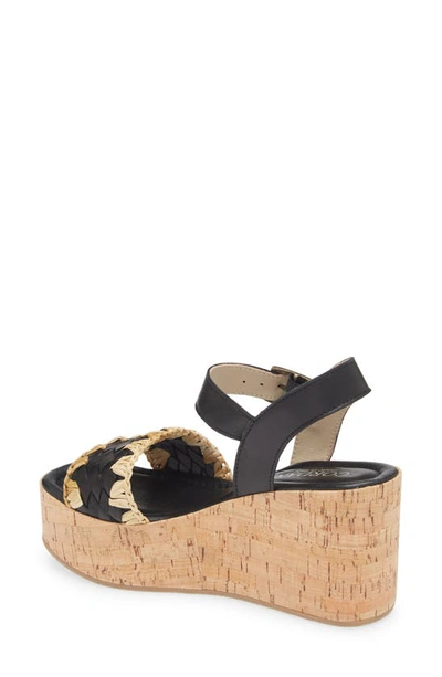 Cordani Joelle Platform Wedge Sandal In Black / Cork | ModeSens