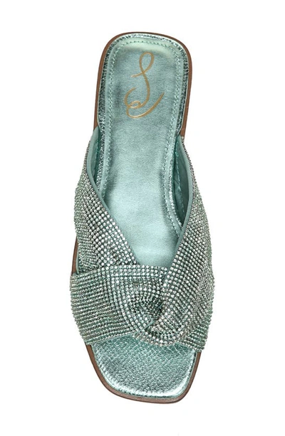 Sam Edelman Issie Slide Sandal In Sea Green Metallic | ModeSens