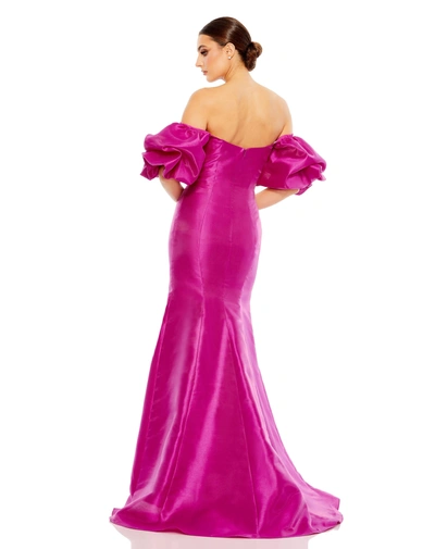 Mac Duggal Sweetheart Off The Shoulder Puff Sleeve Gown In Fuchsia ...