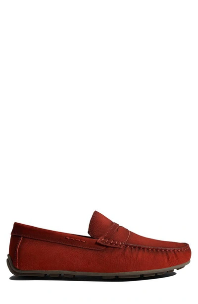Marc Joseph New York Nebraska Loafer In Red Nobuck Grainy | ModeSens