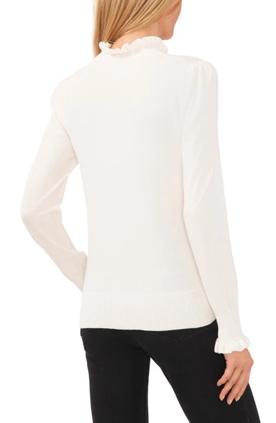Cece Ruffle Mock Neck Sweater In Antique White | ModeSens Cece Ruffle Mock Neck Sweater In Antique White | ModeSens