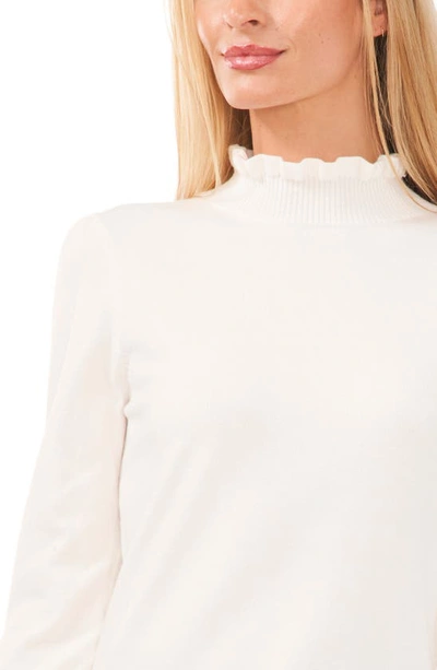 Cece Ruffle Mock Neck Sweater In Antique White | ModeSens Cece Ruffle Mock Neck Sweater In Antique White | ModeSens
