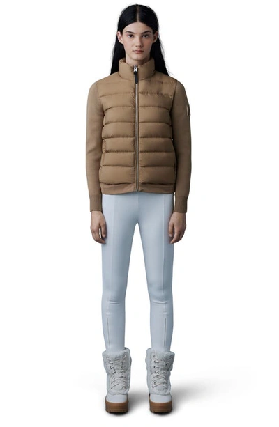 Mackage Oceanie Knit Sleeve 800 Fill Power Down Puffer Jacket In Dark ...