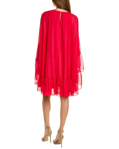 Teri Jon By Rickie Freeman Cape Shift Dress In Red | ModeSens