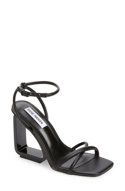 Steve Madden Enjoying Square Toe Sandal In Black | ModeSens