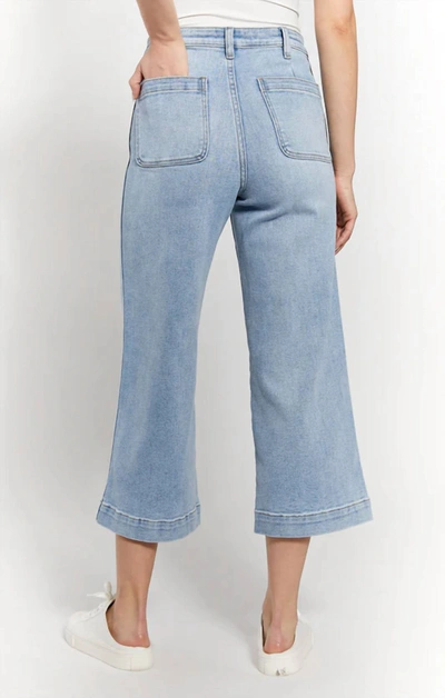 Oat New York High Rise Wide Leg Crop Jean In Light Denim In Blue | ModeSens