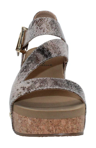 Volatile Biloxi Platform Wedge Sandal In Rose Gold Snake | ModeSens