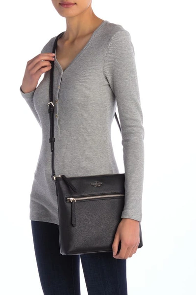 Kate Spade Jackson Top Zip Leather Crossbody Bag In Black | ModeSens