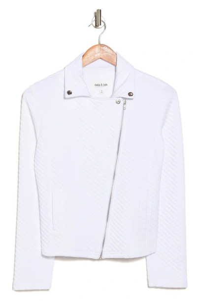 Ookie & Lala Ribbed Moto Jacket In White | ModeSens
