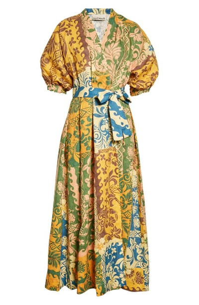 Alemais Graphic-print Linen Dress In Multi | ModeSens