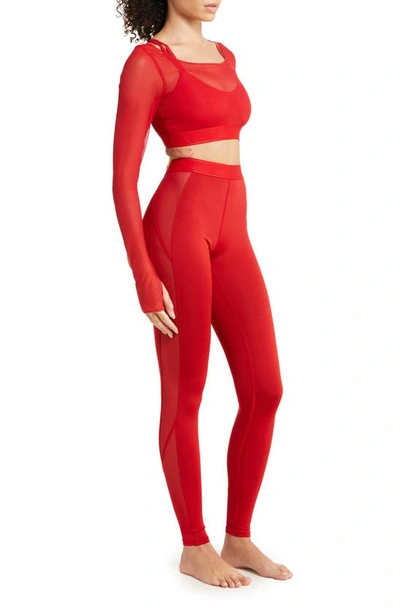 Alo Yoga Airlift Ballet Dream Long Sleeve Bra Top In Classic Red | ModeSens