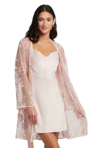 Rya Collection Michelle Sheer Floral Lace Robe In Pink | ModeSens