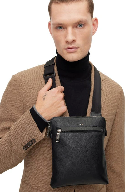 Hugo Boss Embossed-logo Messenger Bag In Black | ModeSens