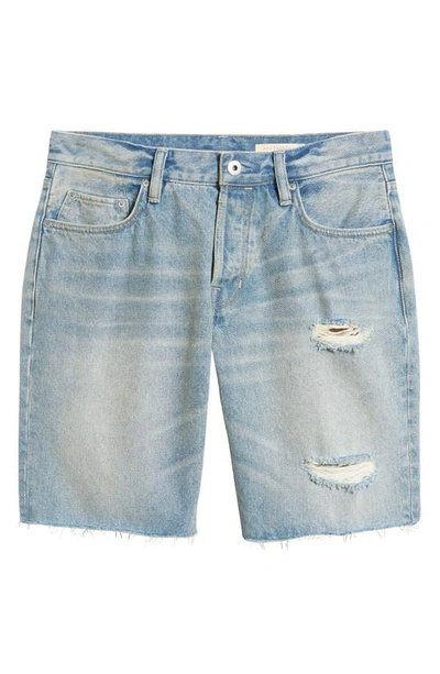 Allsaints Switch Ripped Damaged Cutoff Denim Shorts In Dirty Indigo ...