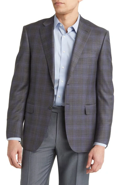 Canali Siena Plaid Wool Sport Coat In Charcoal | ModeSens