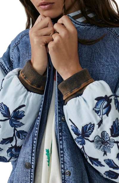 Free People Team Spirit Jacket In Stone Blue | ModeSens