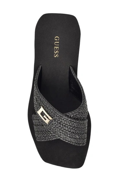 Guess Danvi Platform Wedge Slide Sandal In Black | ModeSens