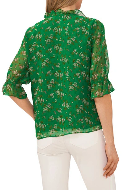 Cece Print Clip Dot Blouse In Green | ModeSens