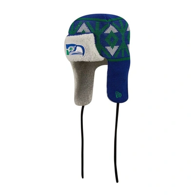 New Era Royal Seattle Seahawks Historic Logo Knit Trapper Hat | ModeSens