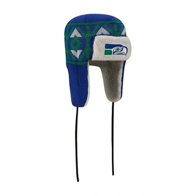 New Era Royal Seattle Seahawks Historic Logo Knit Trapper Hat | ModeSens