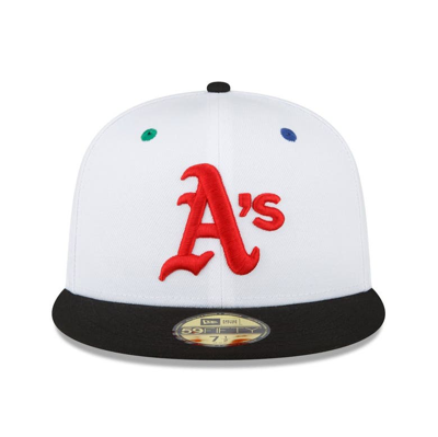 New Era Men's White, Black Oakland Athletics 1973 World Series Primary ...