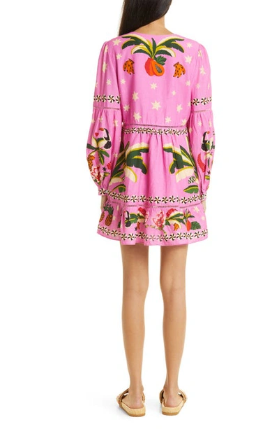 Farm Rio Leopard Forest Long Sleeve Dress In Leopard Forest Pink | ModeSens