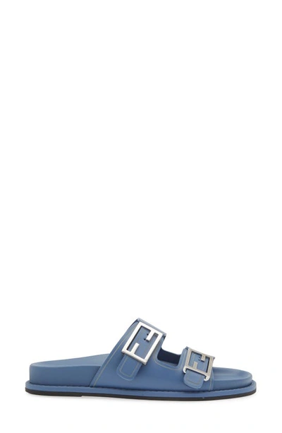 Fendi Feel Dual Strap Slide Sandal In Blue | ModeSens