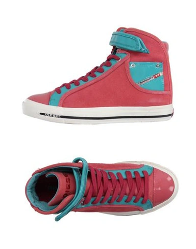 Diesel High-tops In Coral | ModeSens