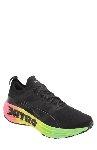 Puma Mens Foreverrun Nitro Futrograde In Black/green Gecko/yellow ...