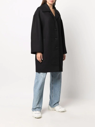 Palm Angels Curved Logo Classic Coat In New | ModeSens