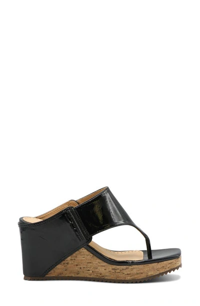 Adrienne Vittadini Chee Thong Platform Wedge Sandal In Black | ModeSens