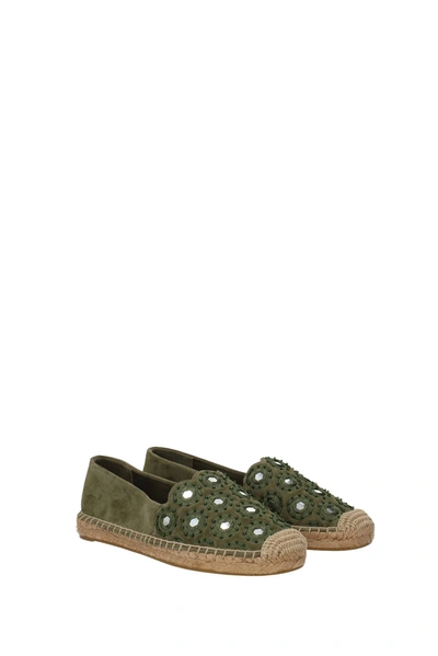 Tory Burch Espadrilles Yasmin Suede Green | ModeSens