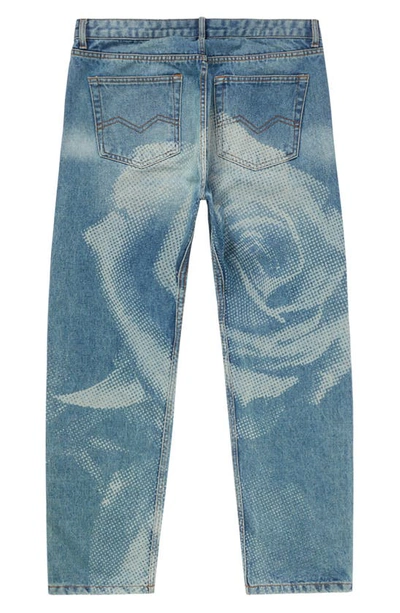 Market Rose Parade Floral Straight Leg Jeans In Laser Etched Denim ...
