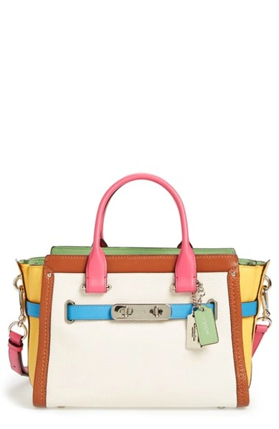 Coach 'swagger 27' Colorblock Satchel In Chalk/ Gold | ModeSens
