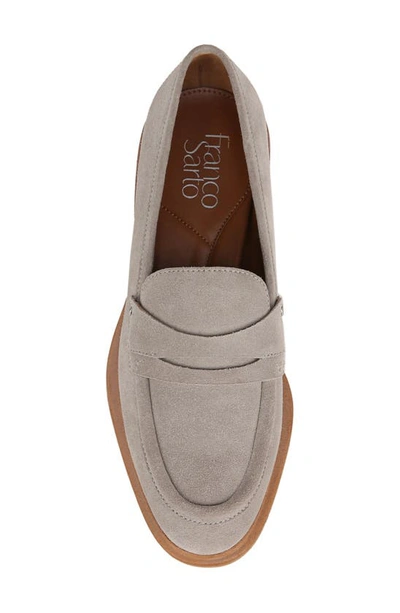 Franco Sarto Edith Penny Loafer In Pebble Grey Suede | ModeSens