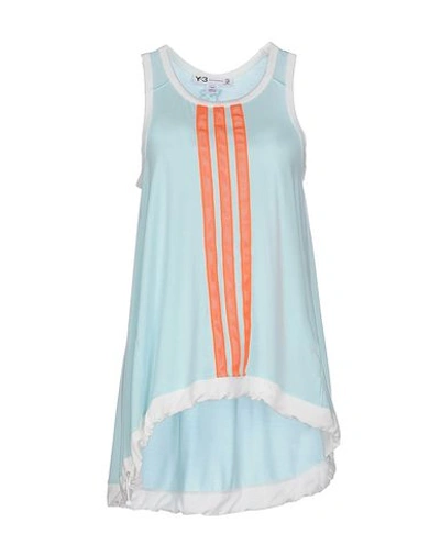 Y-3 Tank Tops In Sky Blue | ModeSens