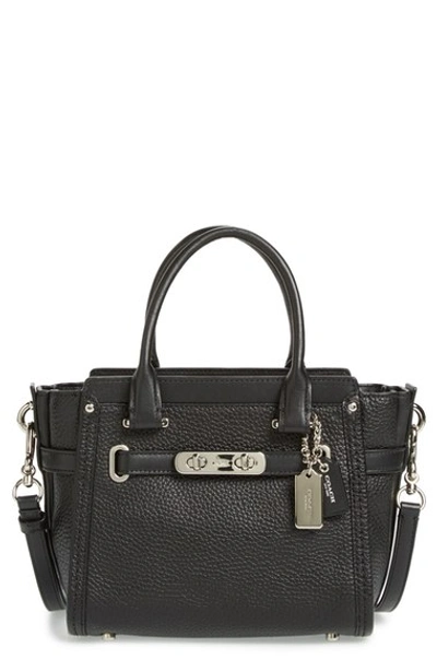 Coach 'swagger 21' Leather Satchel In Black/ Silver | ModeSens