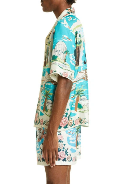 Amiri California Short Sleeve Silk Button-up Camp Shirt In Multi-colour ...